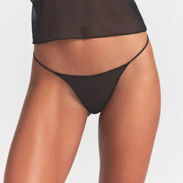 SKIMS Ultra Fine Mesh String Bikini - Obsidian