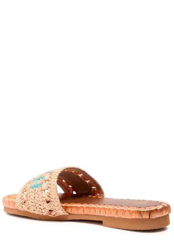 DE SIENA Crochet-design Leather Sliders