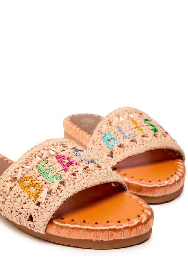 DE SIENA Crochet-design Leather Sliders