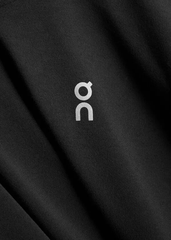 On Logo Cropped Jersey T-shirt - Black