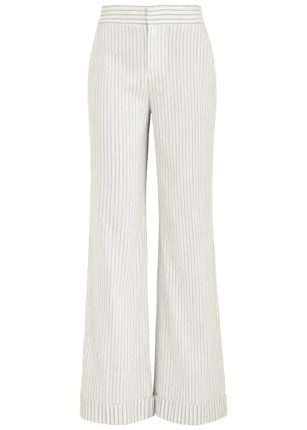 Alice + Olivia Dylan Striped Wide-leg Trousers