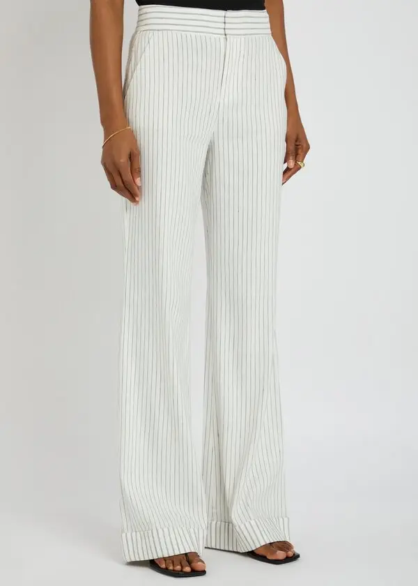 Alice + Olivia Dylan Striped Wide-leg Trousers