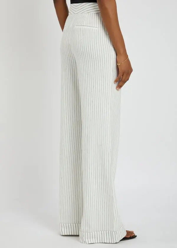 Alice + Olivia Dylan Striped Wide-leg Trousers