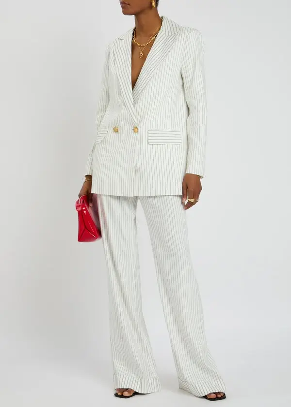 Alice + Olivia Dylan Striped Wide-leg Trousers