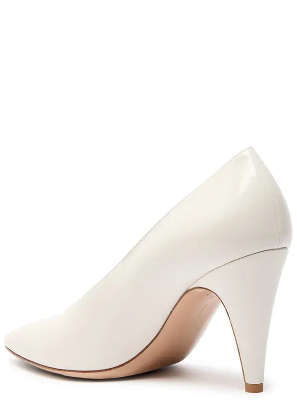 GIANVITO ROSSI Amelia 85 Patent Leather Pumps - White