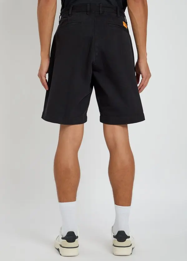SERVICE WORKS LONDON Cotton Pleated Shorts - Black