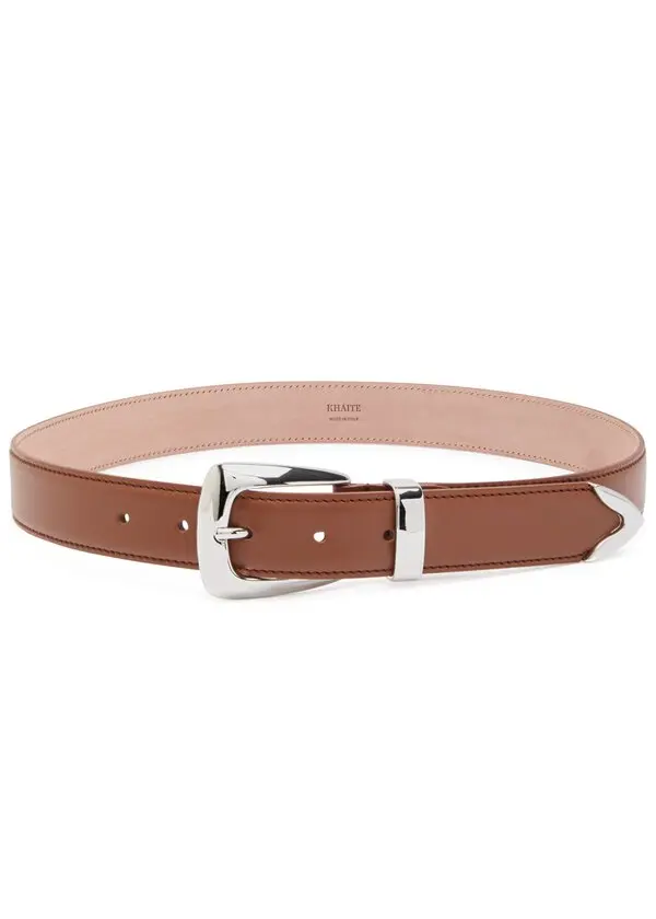 Khaite Benny Leather Belt - Tan
