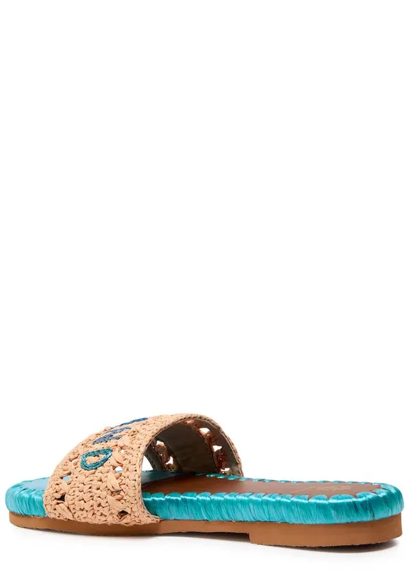 DE SIENA Crochet-design Leather Sliders