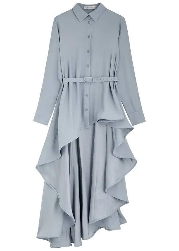 Palmer//harding Waterfall Asymmetric Satin-crepe Shirt