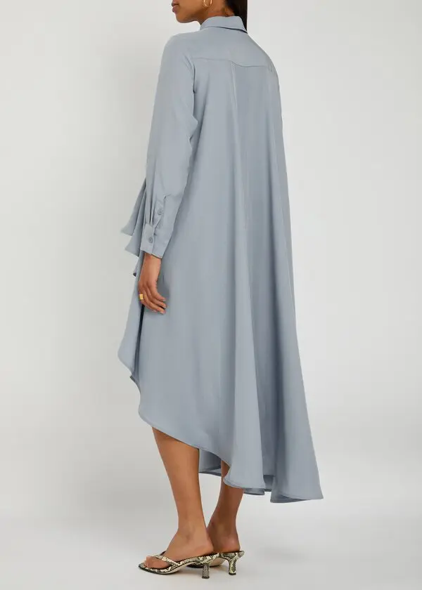 Palmer//harding Waterfall Asymmetric Satin-crepe Shirt