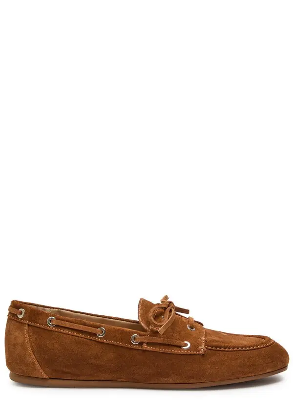 STUART WEITZMAN Tinsley Suede Loafers - Brown