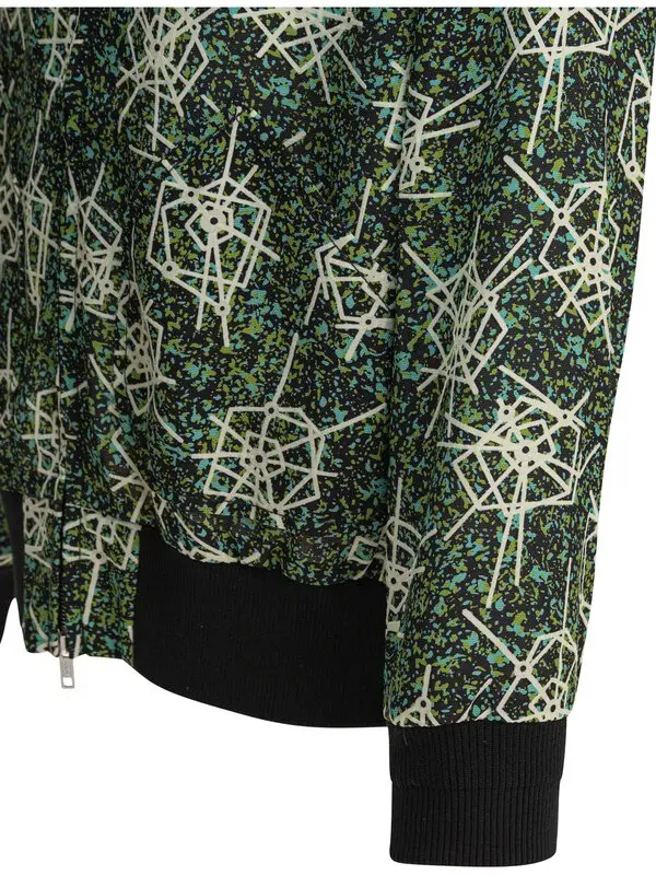 BEAMS Oversized Printed Bomber Jacket - Black