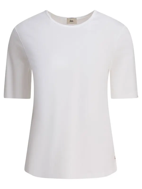 Herno Cotton T-shirt With Button Detail - White