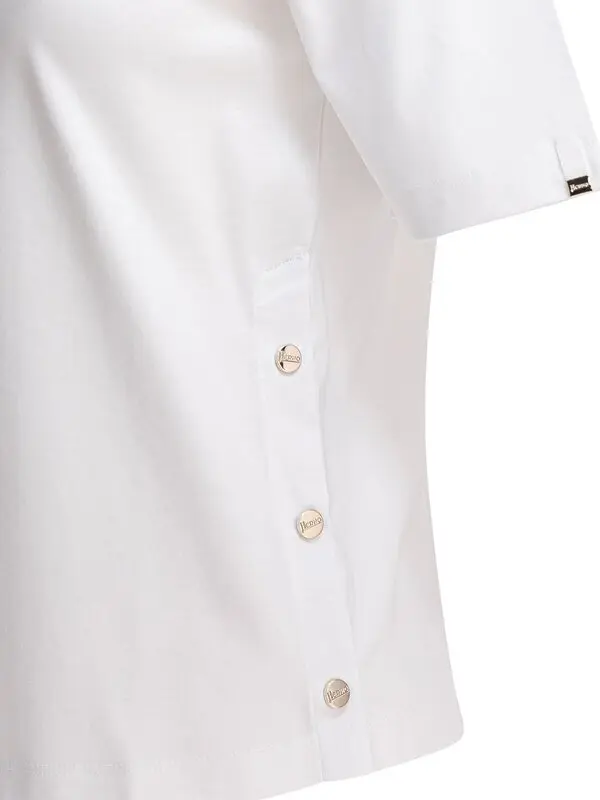 Herno Cotton T-shirt With Button Detail - White