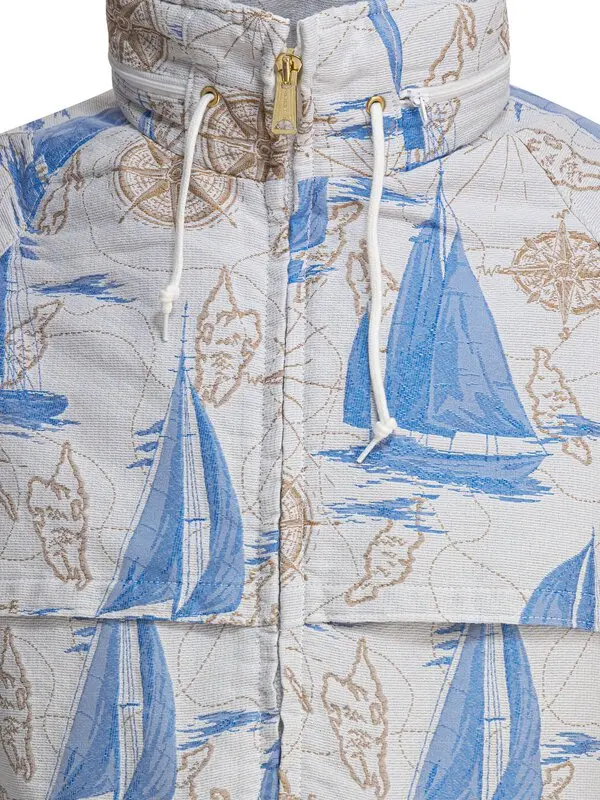 BEAMS Printed Jacket - Light Blue