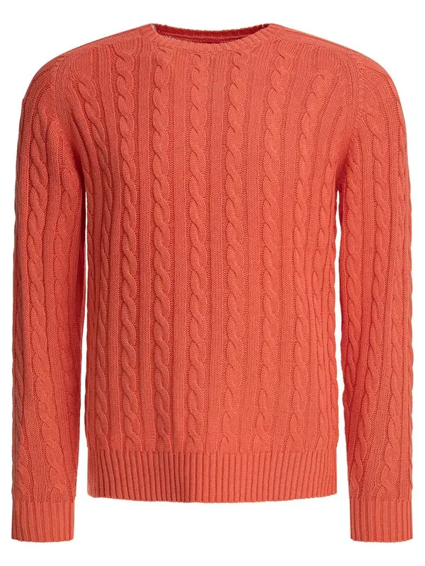 BEAMS Cable-knit Linen And Cotton Sweater - Pink