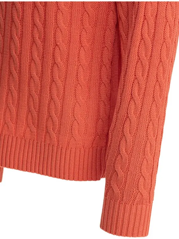 BEAMS Cable-knit Linen And Cotton Sweater - Pink