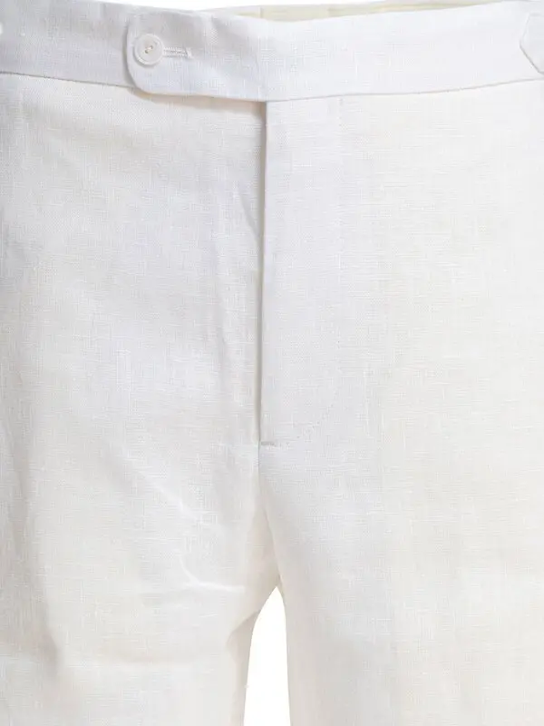 BODE Linen Pants With Crochet Inserts - White