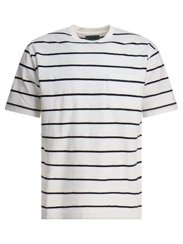 BEAMS Striped T-shirt With Pocket