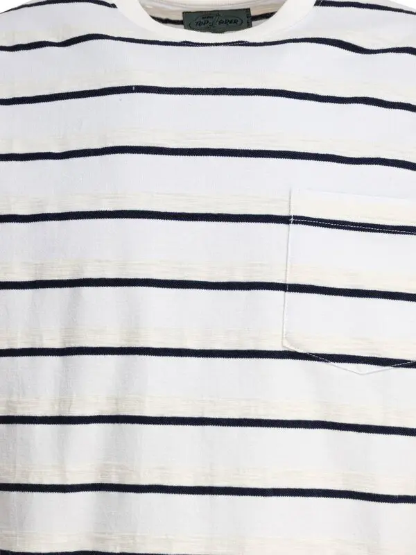 BEAMS Striped T-shirt With Pocket