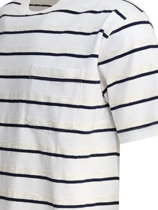 BEAMS Striped T-shirt With Pocket