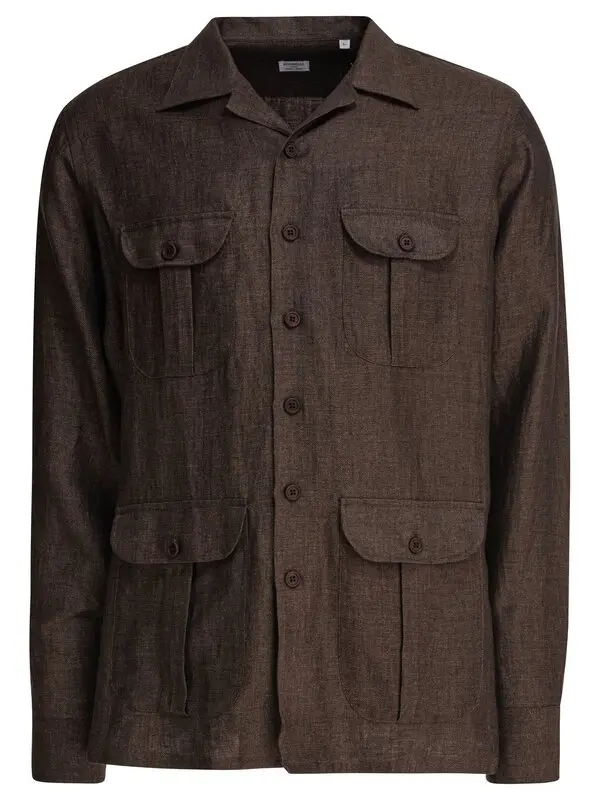 BORRIELLO NAPOLI Linen Overshirt Jacket