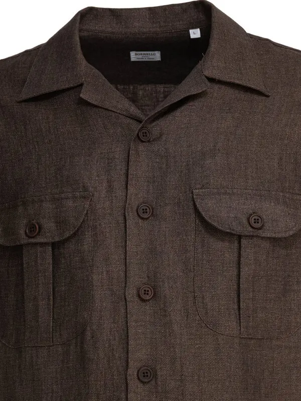 BORRIELLO NAPOLI Linen Overshirt Jacket