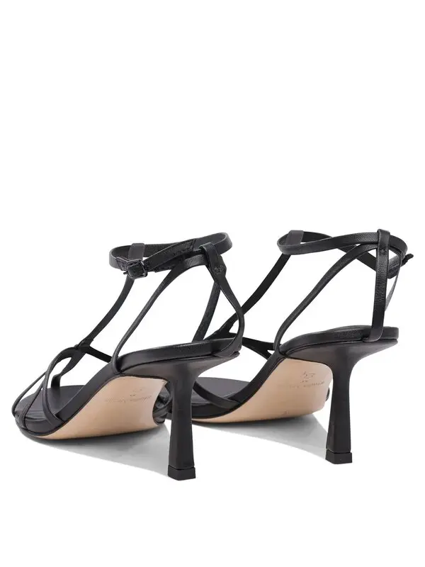Studio Amelia Leather Mid Heel Sandals