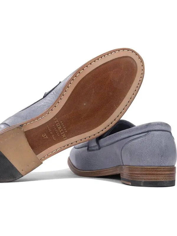 STURLINI Leather Loafers - Light Blue