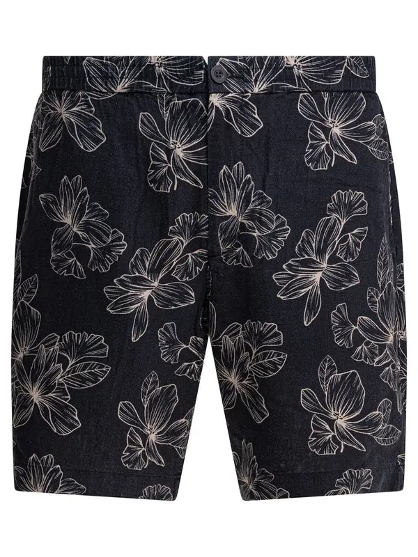 VIN CE. Floral Linen-blend Shorts