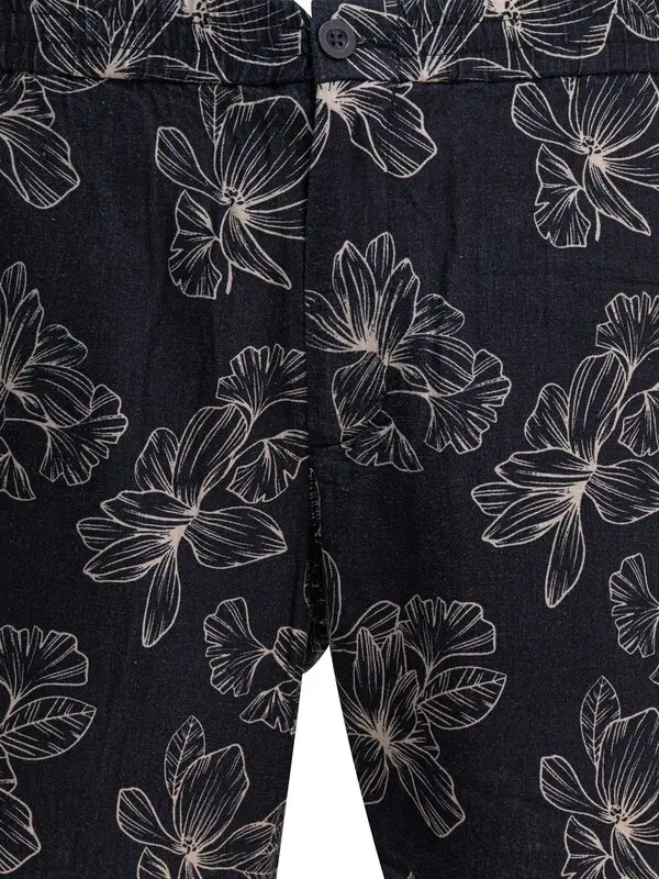 VIN CE. Floral Linen-blend Shorts