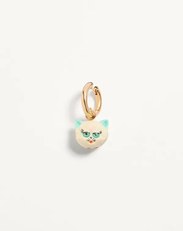 Valentino Garavani Le Chat De La Maison Single Earring - Gold/multicolour