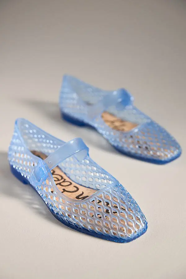 Sam Edelman Michaela Mary Jane Jelly Flats - Soft Blue
