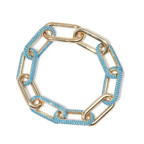 NICKHO REY Link Bracelet - Turquoise/gold