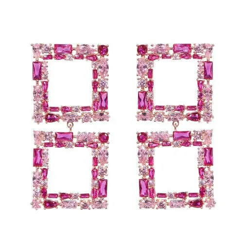 NICKHO REY Katie Drop Earrings - Pink Ombré/rose Gold
