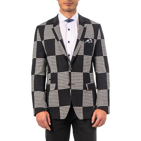 MACEOO Socrate Evo Resistance75 Checkerboard Blazer - Black