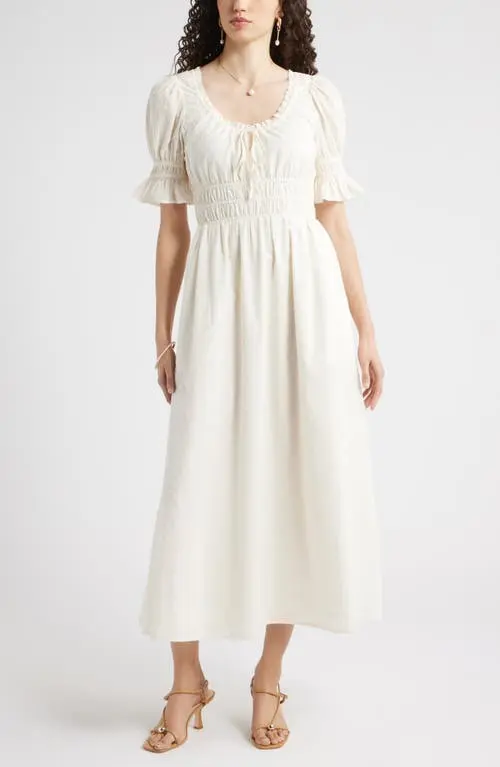 Chelsea28 Smocked Waist Maxi Dress In Ivory Pristine - 50% Off |  Editorialist
