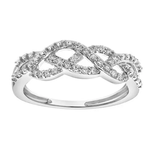 LUVMYJEWELRY Solace 14k Gold Diamond Infinity Ring - 14k White Gold