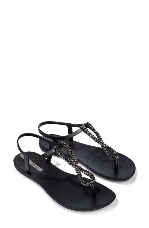 Ipanema Twisted Sandal - Black/ Dark Grey