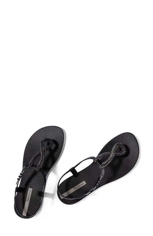 Ipanema Twisted Sandal - Black/ Dark Grey