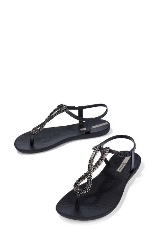 Ipanema Twisted Sandal - Black/ Dark Grey