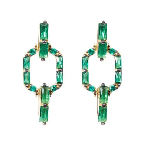 NICKHO REY Liam Stud Earrings - Emerald/gold