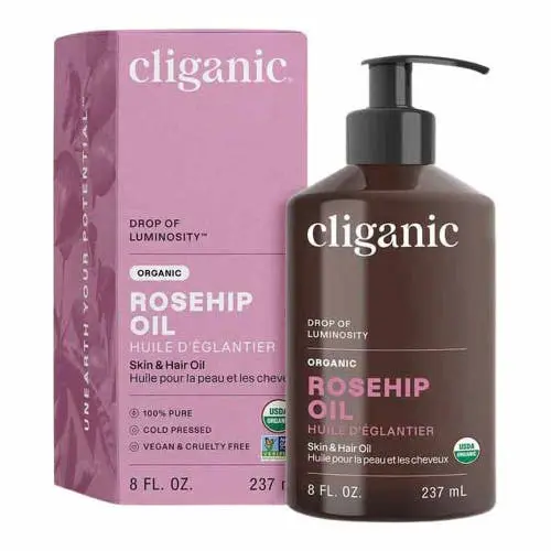 CLIGANIC Organic Rosehip Seed Oil - 8oz