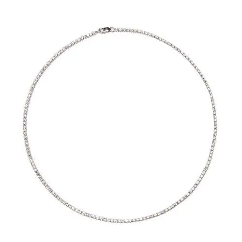 NICKHO REY Tish Tennis Necklace - White/white Rhodium
