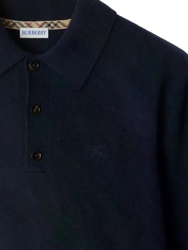 Burberry Cashmere-blend Polo Shirt - Blue