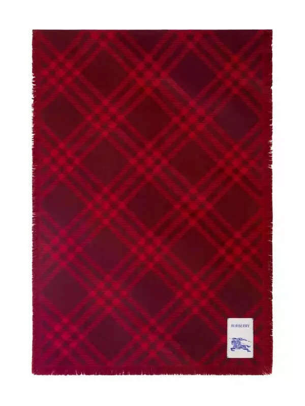 Burberry Checked Scarf - Red