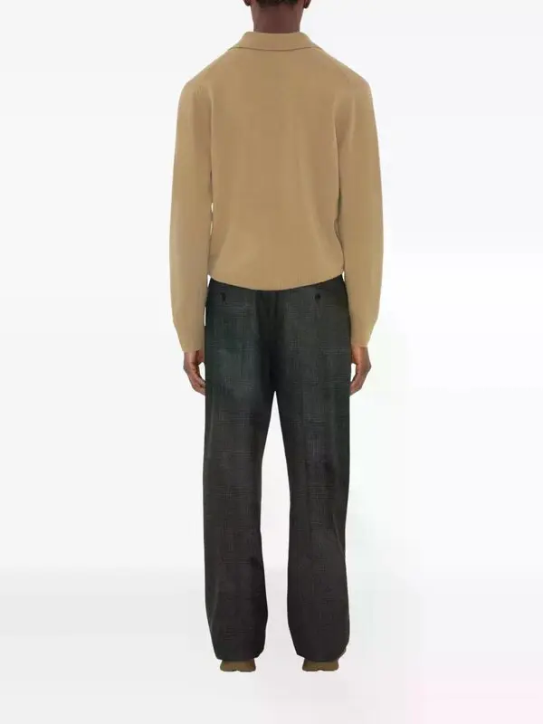 Burberry Long-sleeve Cashmere Blend Polo Shirt - Neutrals