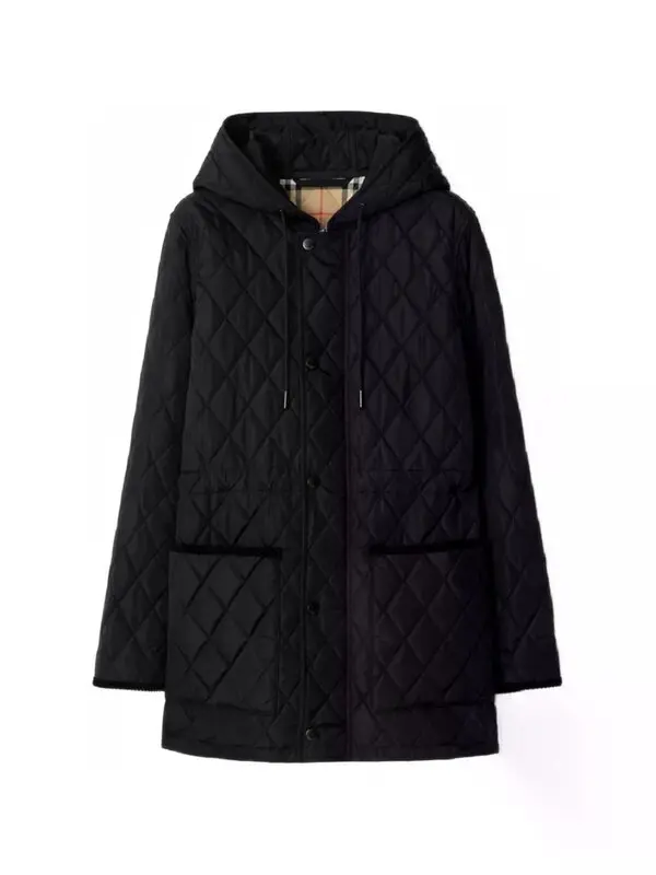 Burberry Quilted Hooded Jacket - Black