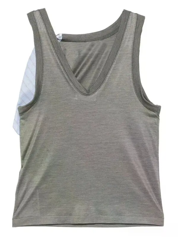 Toga Tank Top With Scarf Detail - Grey