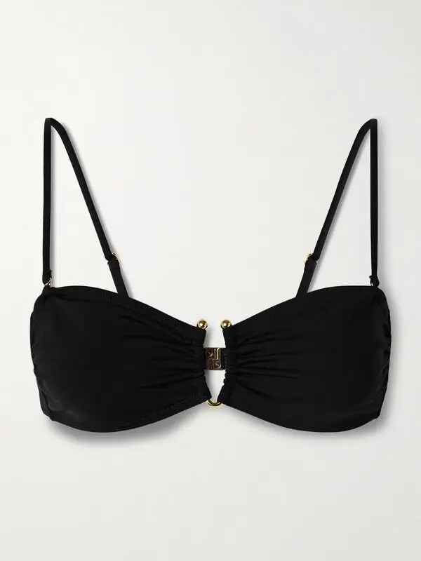 NILI LOTAN Embellished Bikini Top - Black